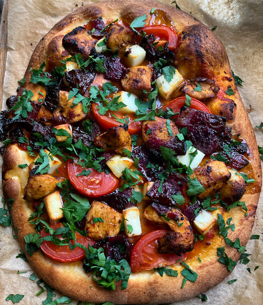 Sweet Turkish Chicken Shish Flatbread - The Kebab Club